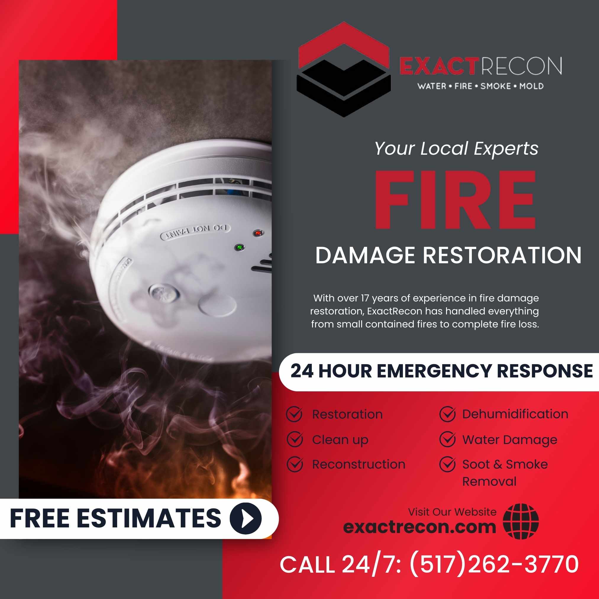 Fire Damage Restoration & Cleanup 24/7 Emergency Services